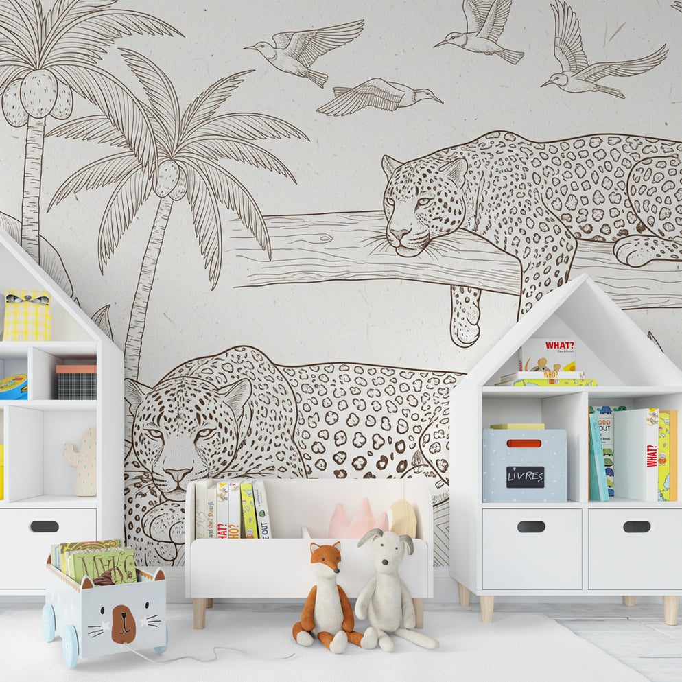 Kids room wallpaper | Leopards in the jungle — Kids Wall