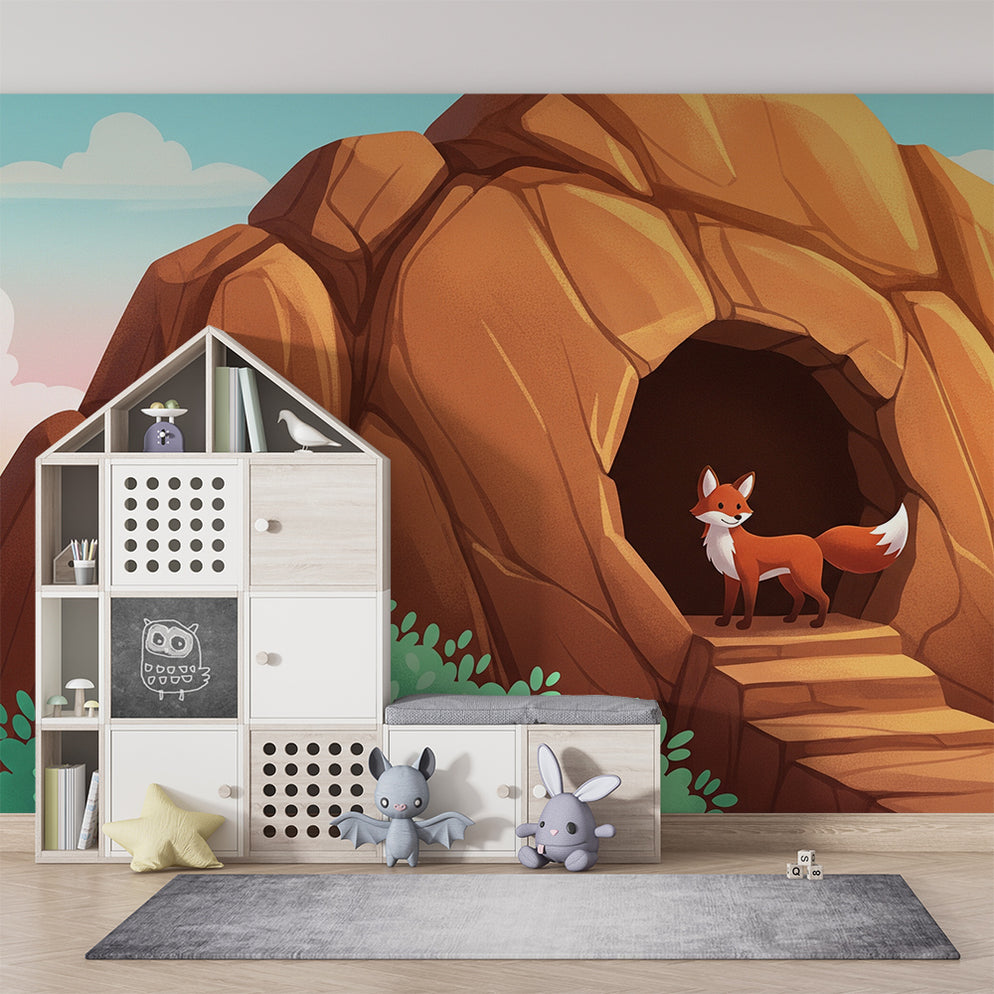 Papel de parede para quarto de criança | Raposa travessa à frente da ...